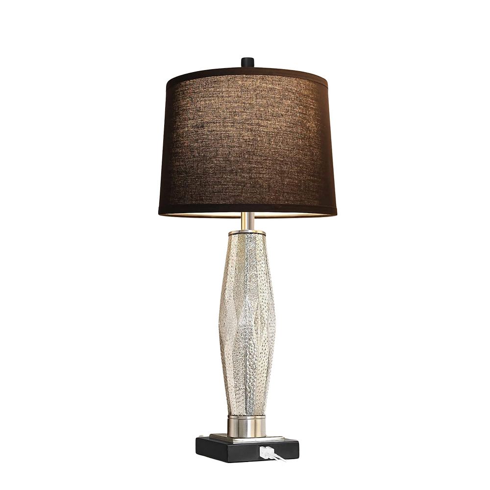 ELEMENT ACE Modern Glass Table Lamps Set with USB Ports & 3-Way ...