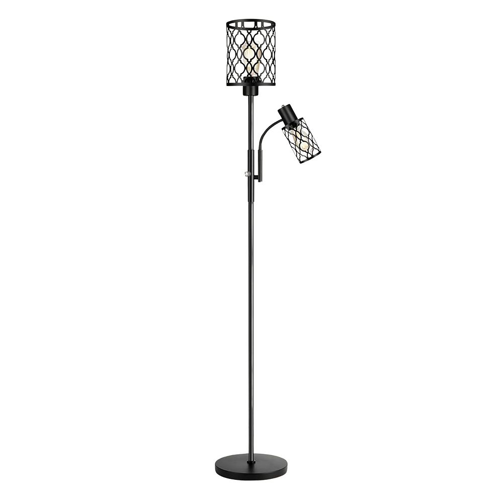 ELEMENT ACE Farmhouse Adjustable Dual Light Floor Lamp with Industrial ...