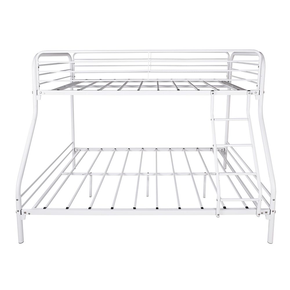 Twin-Over-Full Metal Bunk Bed with Enhanced Upper-Level Guardrail