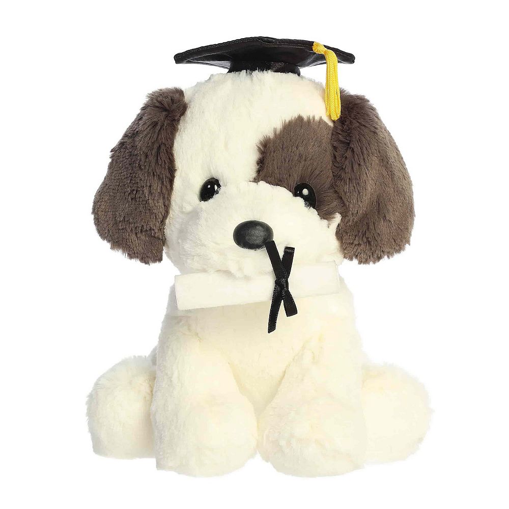 Aurora Small White Commemorative Stuffed Animal 8.5" Grad Terrier Pup ...