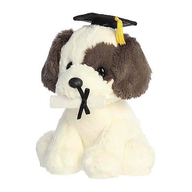 Aurora Small White Commemorative Stuffed Animal 8.5" Grad Terrier Pup ...