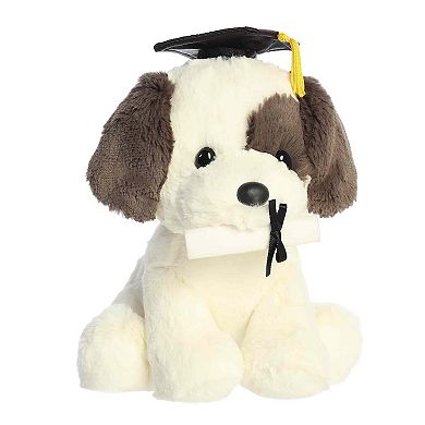 Aurora Small White Commemorative Stuffed Animal 8.5" Grad Terrier Pup ...