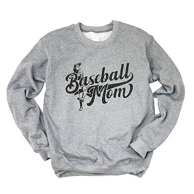 Baseball Mom Cursive Retro - Women's Graphic Sweatshirt