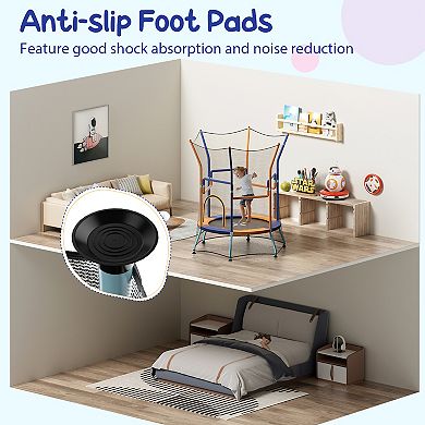 Mini Trampoline for Kids with Safety Enclosure Net and Foam Handles