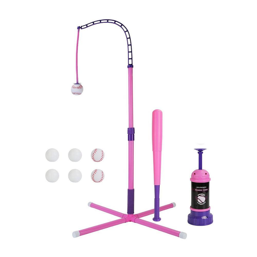 3-in-1 Baseball Toy Set Tee Ball Stand, Hanging Tee & Launcher for Kids ...