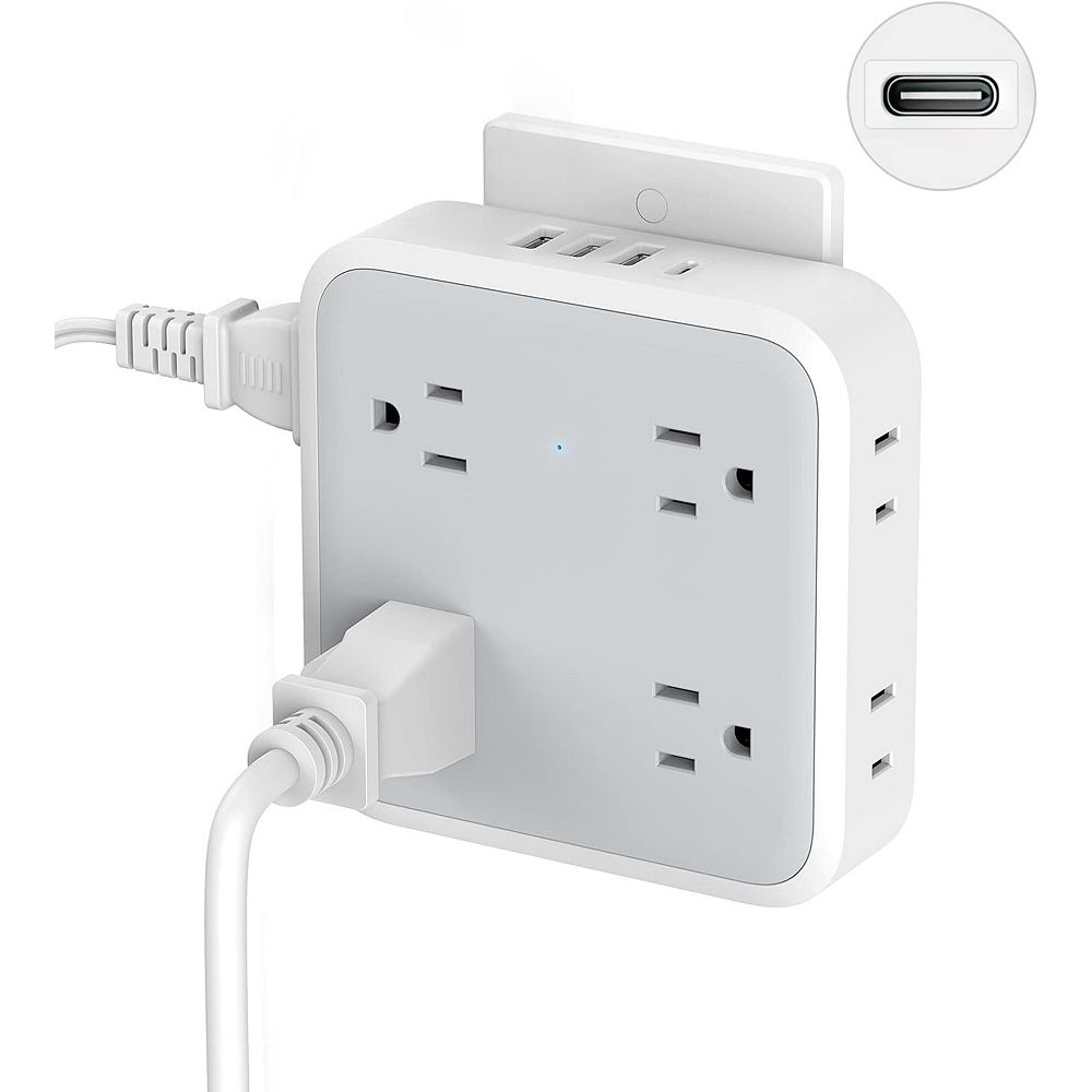 USB C Surge Protector - 8 AC Outlets + Charger Block - Multi-Power ...