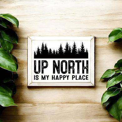 Wood Wall Art Sign 9 x 12 Up North Quote for Cabin or Lodge