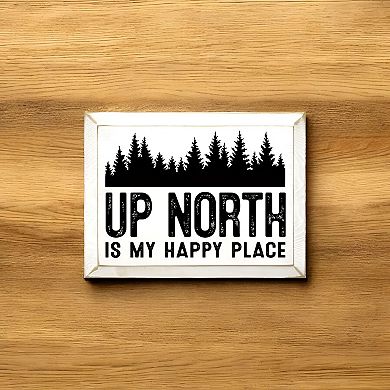 Wood Wall Art Sign 9 x 12 Up North Quote for Cabin or Lodge