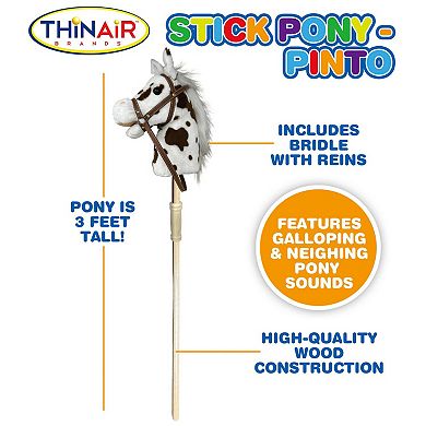 Thin Air Brands Realistic Sounds Stick Pony Pinto Interactive Ride-On ...