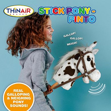 Thin Air Brands Realistic Sounds Stick Pony Pinto Interactive Ride-On ...
