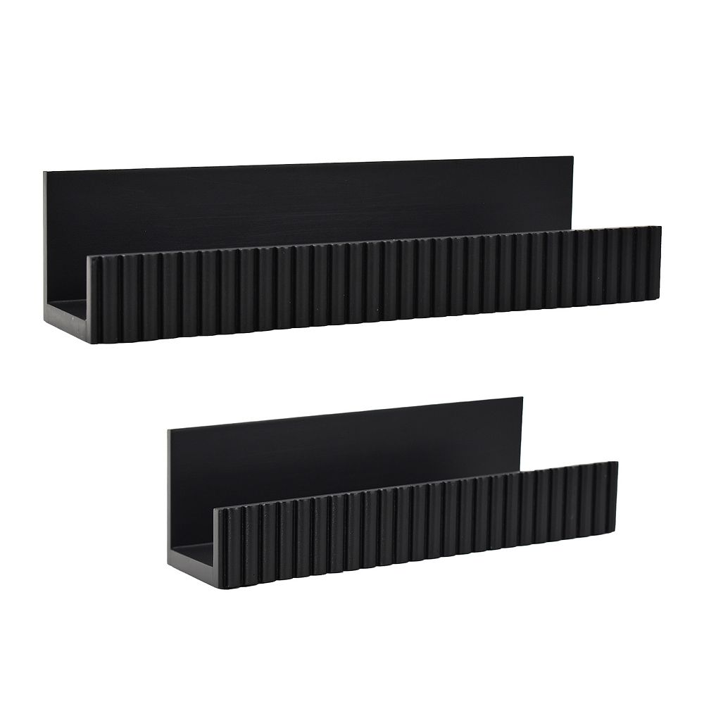 American Art Décor 2-Piece Ribbed Floating Wall Shelf Set
