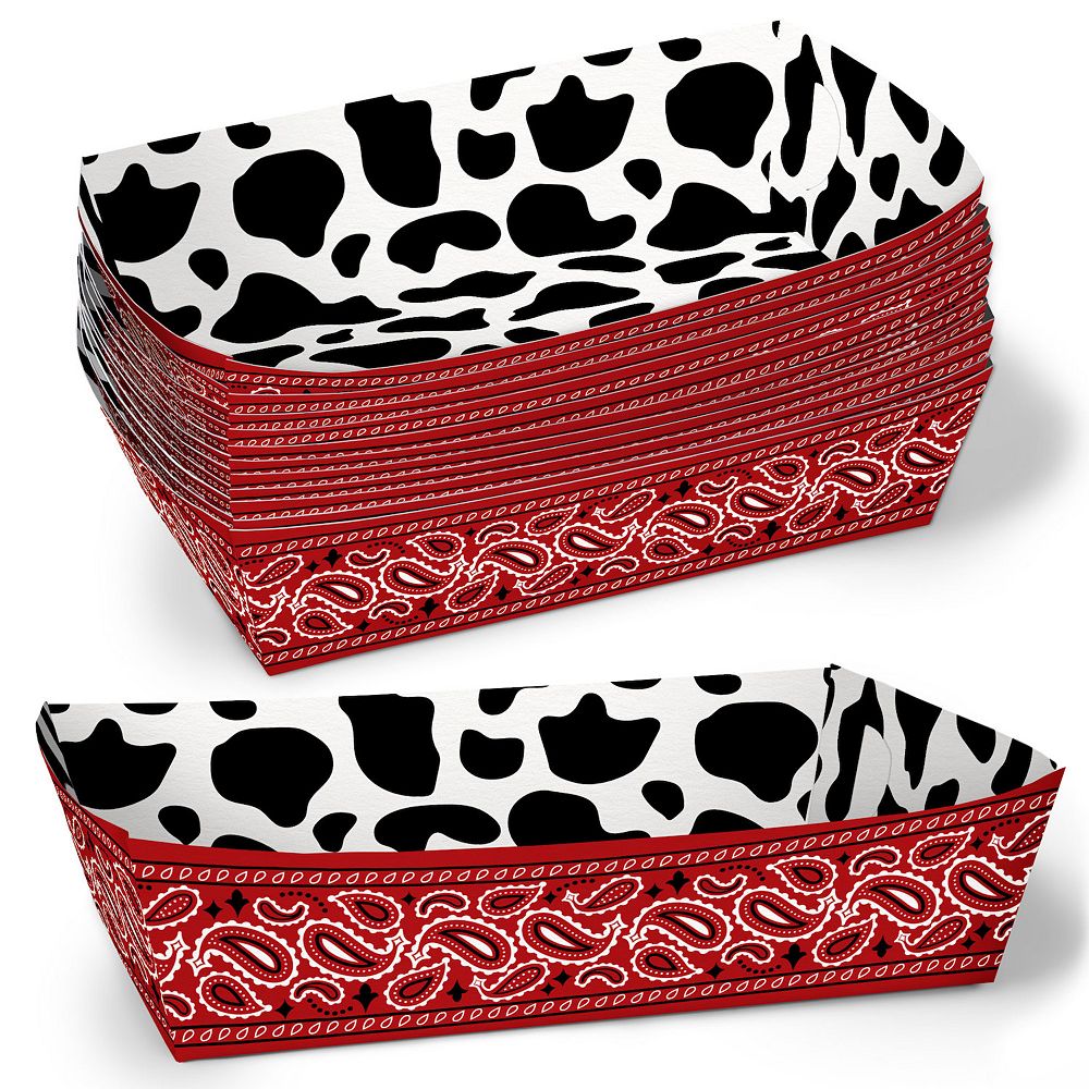 Big Dot of Happiness Western Hoedown Party Paper Food Trays, Disposable ...