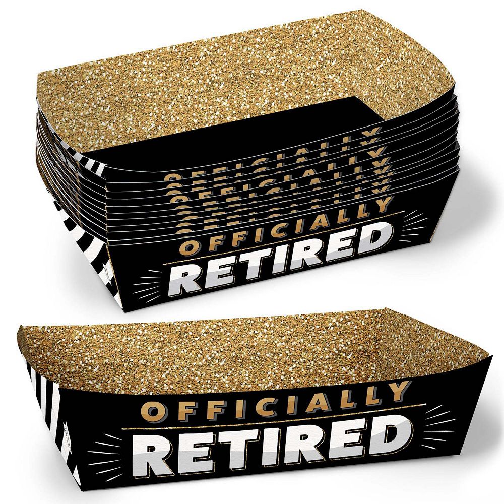 Big Dot of Happiness Officially Retired Party Paper Food Trays ...