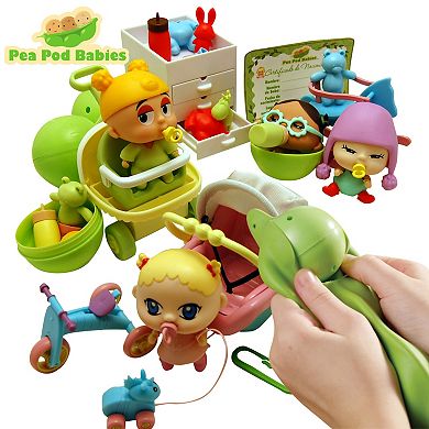 Pea Pod Babies Giant 27-Piece Playset Surprise Miniature Collectible ...