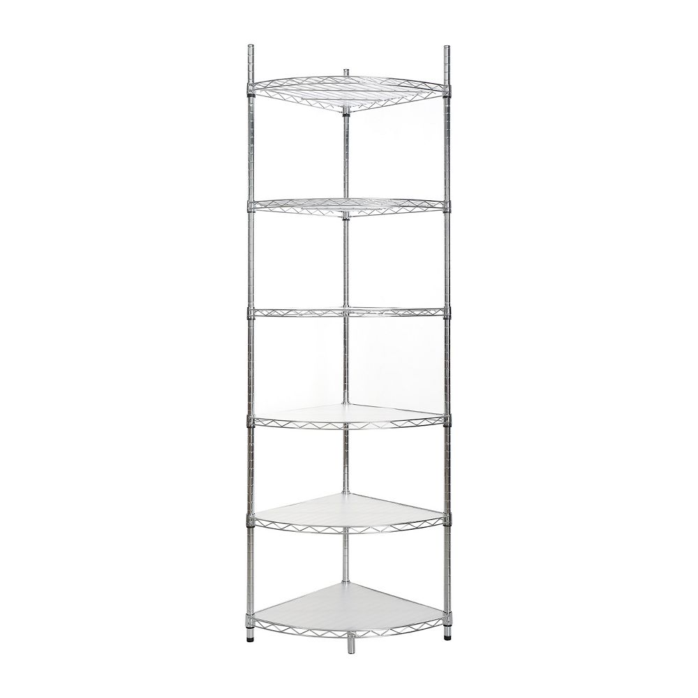 CEWOR 6-Tier Corner Shelving Unit, Adjustable Triangle Storage Rack for ...