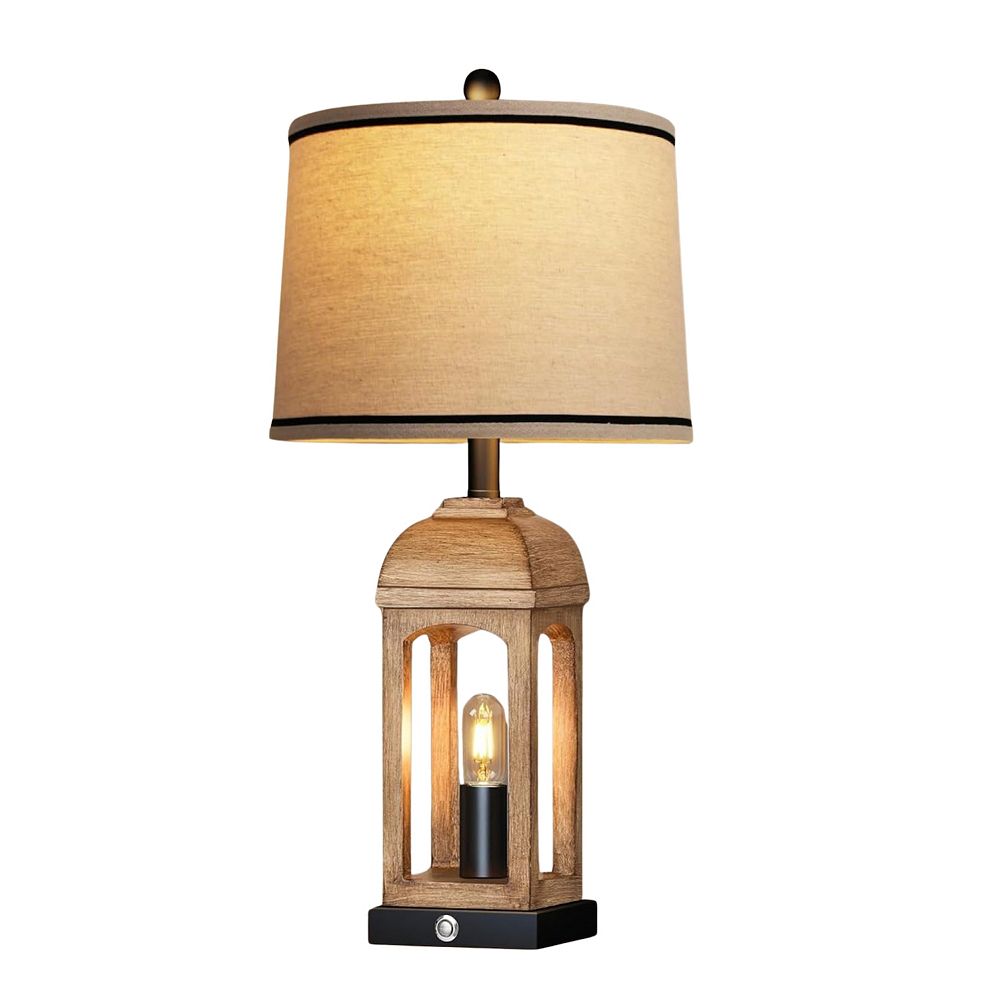 ELEMENT ACE Set of 2 Farmhouse Style Table Lamps with USB Ports and ...