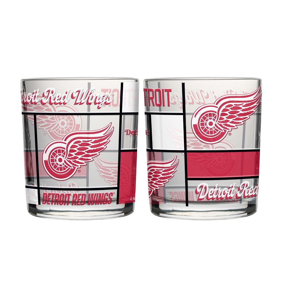 Logo Brands Detroit Red Wings 12oz. Quilted Stained Two-Pack Rocks ...