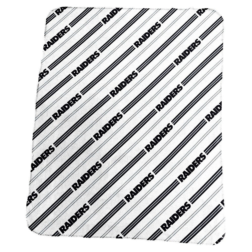 Las Vegas Raiders Classic Vertical Stripe Fleece Throw Blanket