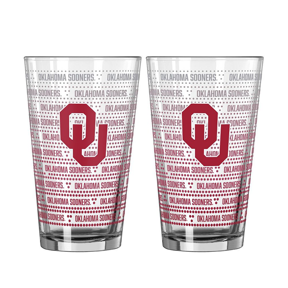 Logo Brands Oklahoma Sooners Two-Pack Chant Fade 16oz. Pint Glass Set