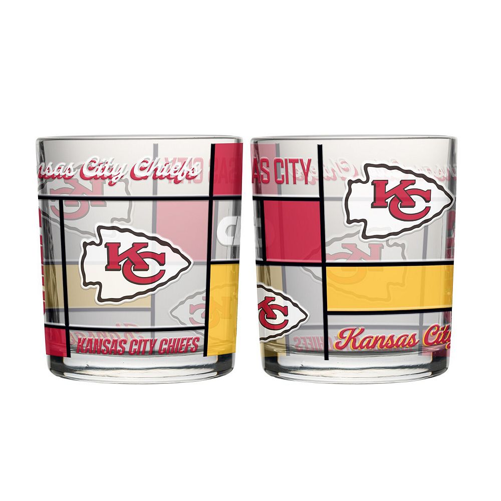 Logo Brands Kansas City Chiefs 12oz. Quilted Stained Two-Pack Rocks ...