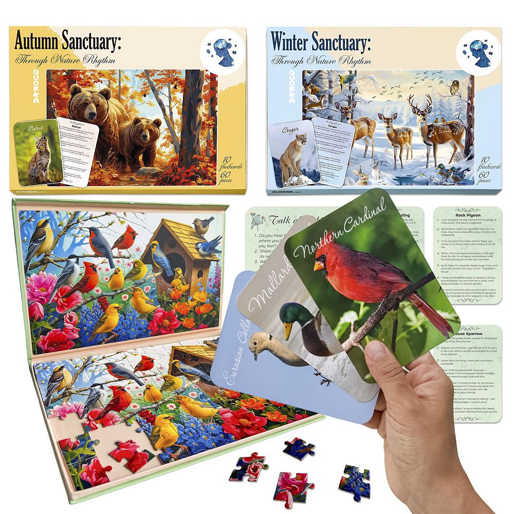 QUOKKA Set of 3 Dementia Puzzles Nature Rhythm 60 Pcs 9 Memory Cards ...