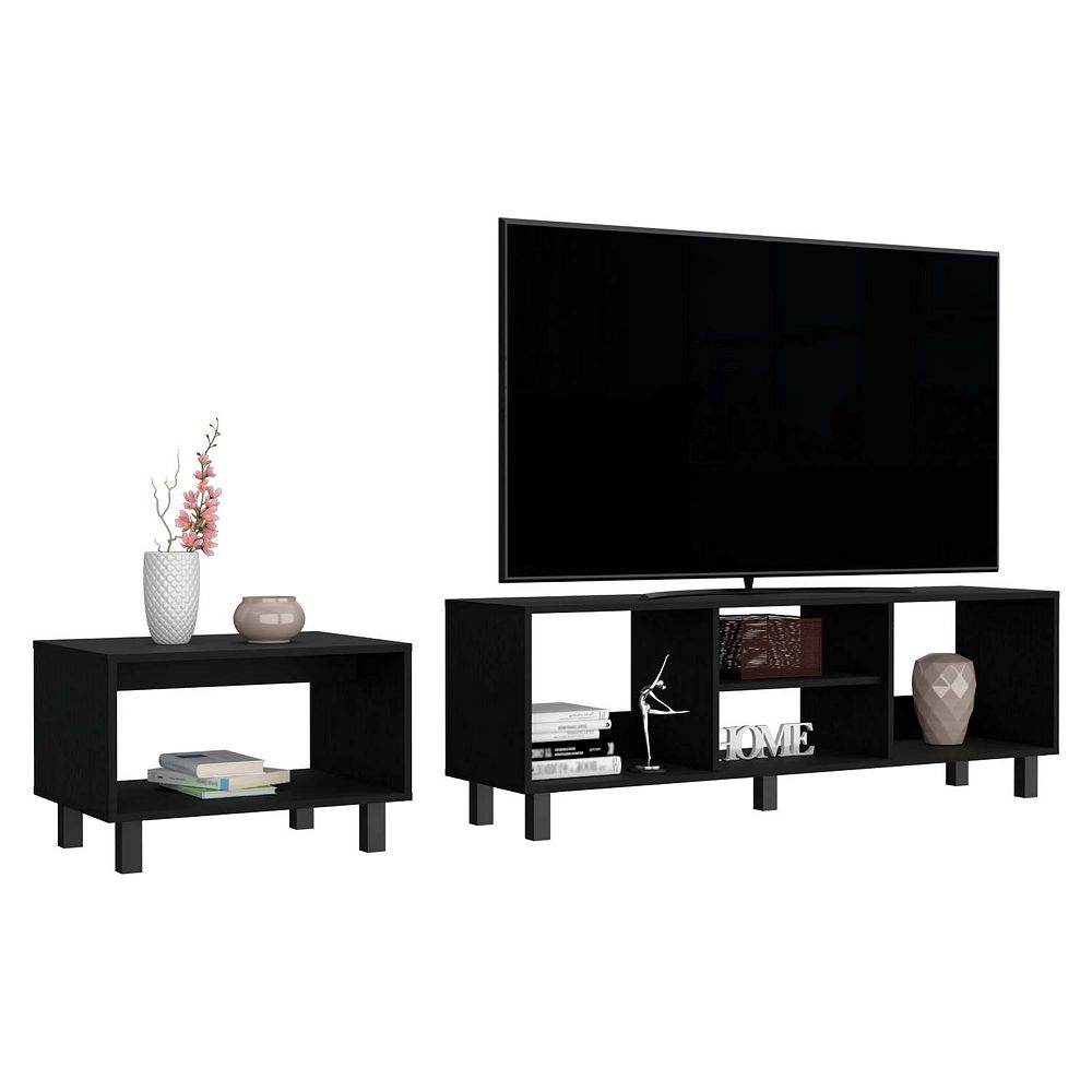 Carter 2 Piece Living Room Set, Streamlined with TV Stand and Coffee Table