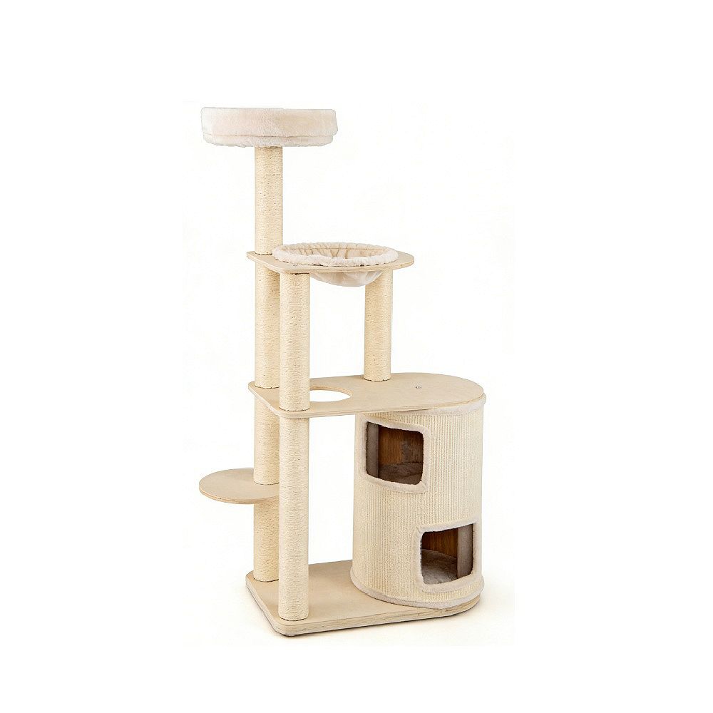 Gymax Modern Cat Tree for Indoor Cats w/ 2-Story Condo Sisal Scratching ...