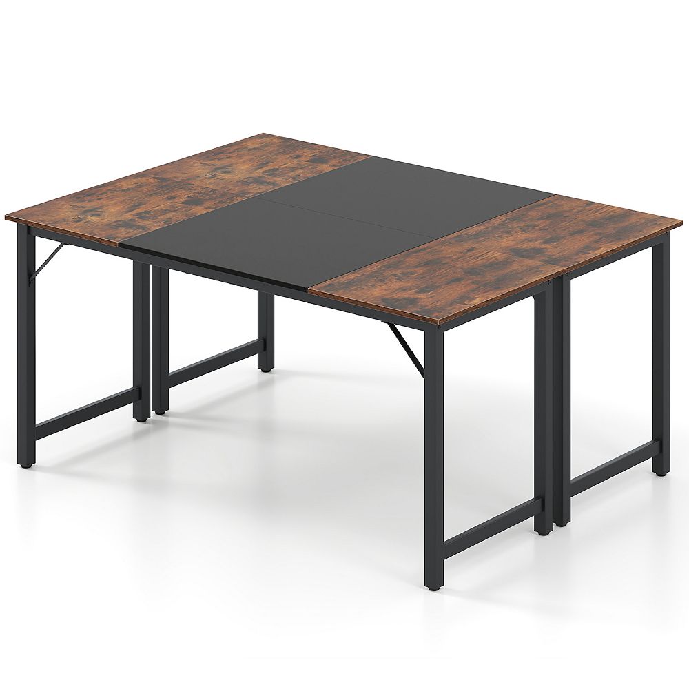 Gymax 63'' Computer Desk Modern Industrial Office Desk w/ Metal Frame ...