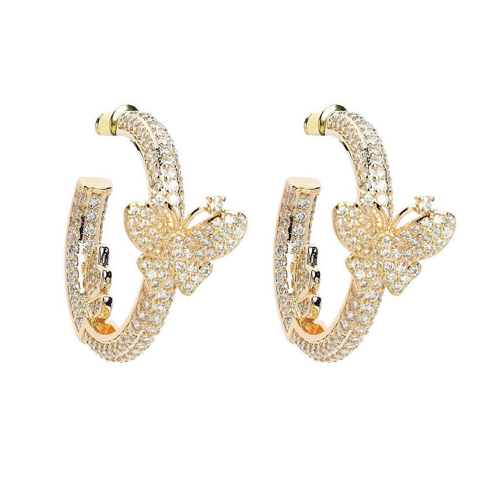 AGP PARIS Diva Collection Dainty Butterfly Zirconia Hoops