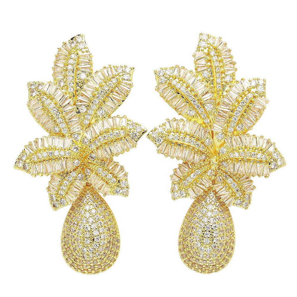 AGP PARIS Diva Collection Cubic Zirconia Petal Drop Earrings