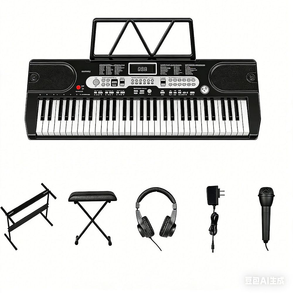 61-Key Portable Electric Keyboard, W/Accessories, Compact and ...