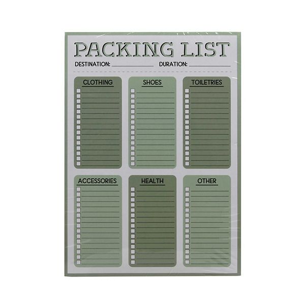 Deal Bar Packing List Notepad