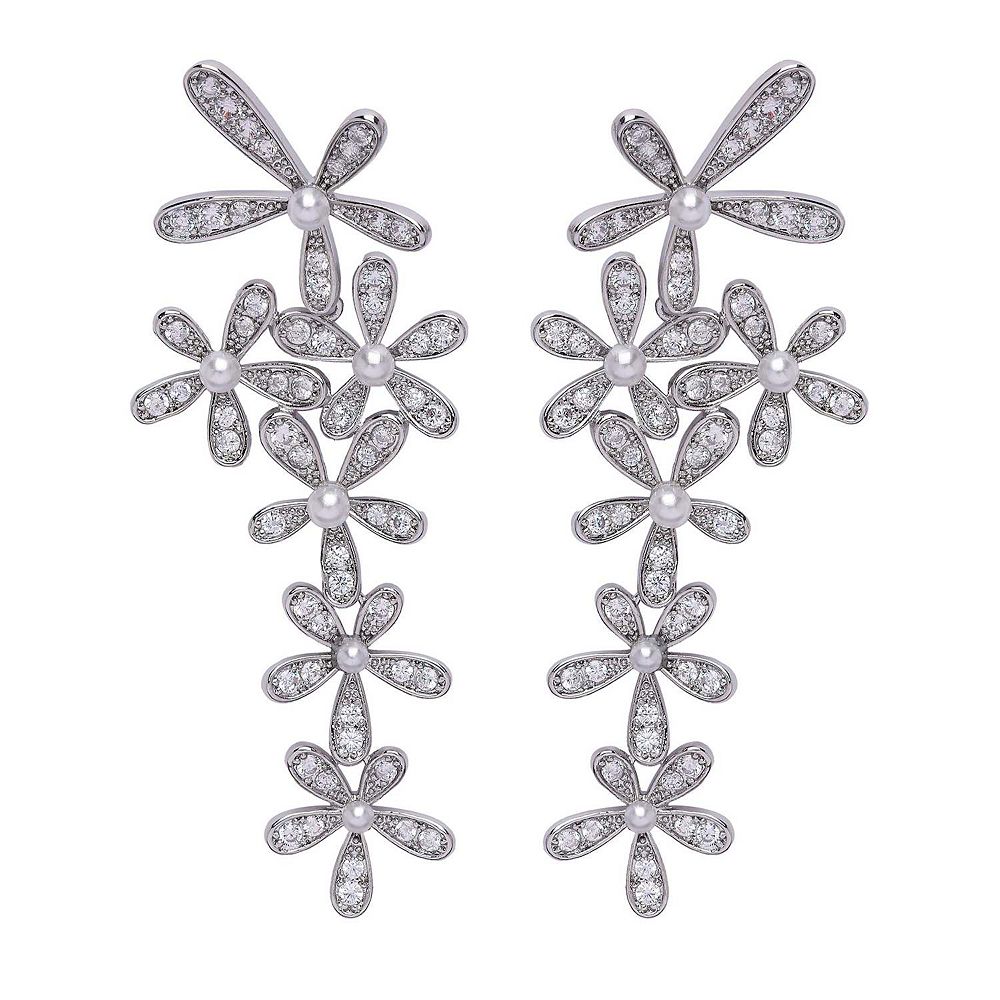 AGP PARIS Diva Gleaming Floral Dangle Earrings