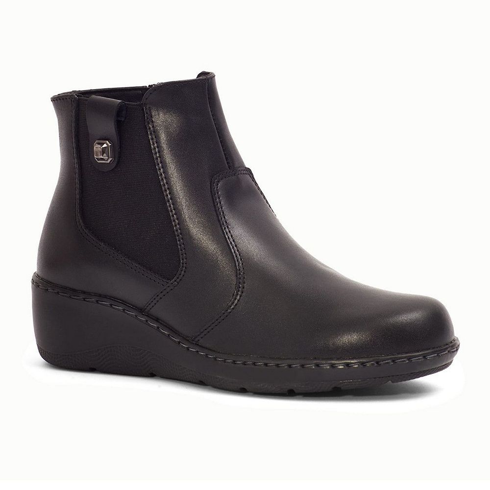 Andrea Exclusive Leather Wedge Booties 85898