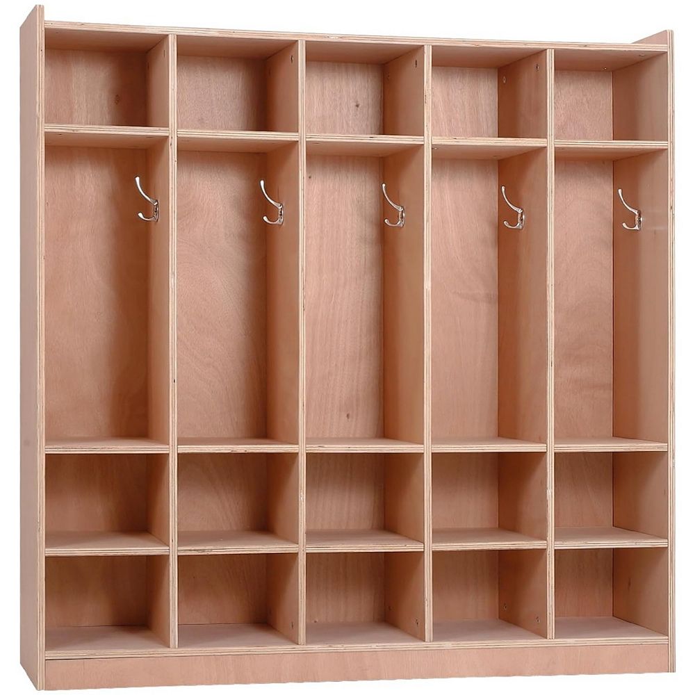 Wall Mounted Cubby Organizer with 15 Storage Compartments and Hooks