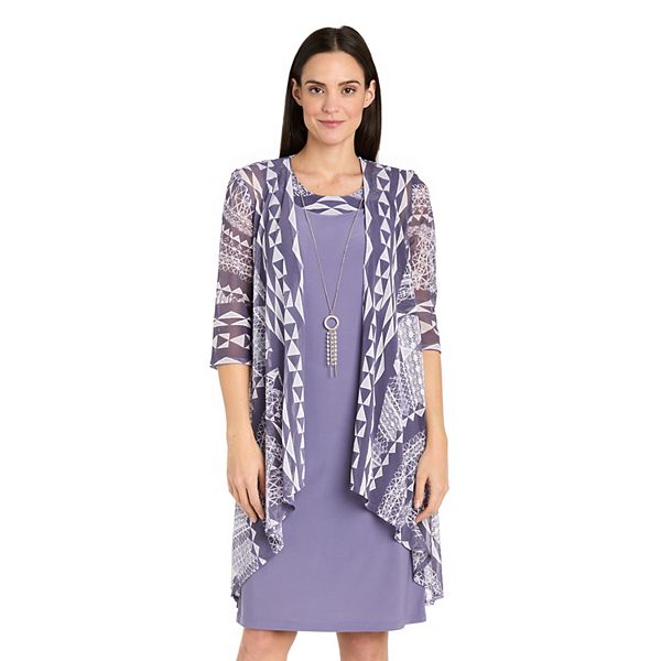 Petite R&M Richards 2-Piece Printed Flyaway Jacket Dress