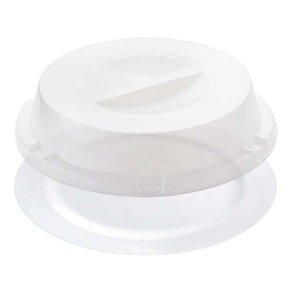 9" White Plastic Buffet Plates with Clear Dome Lids - 500 Sets