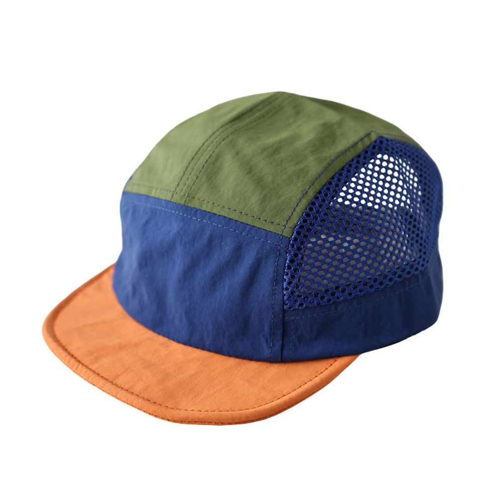 Short Brim Lightweight Mesh Panel Adjustable Five Panel Cap