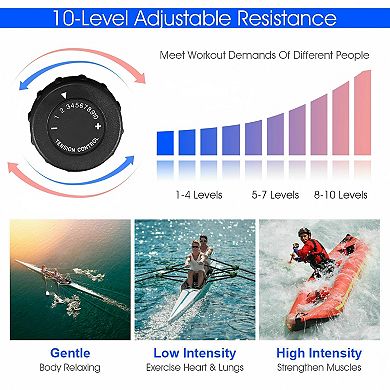 Foldable Magnetic Quiet Operated Fitness Rowing Machine with 10 Level ...