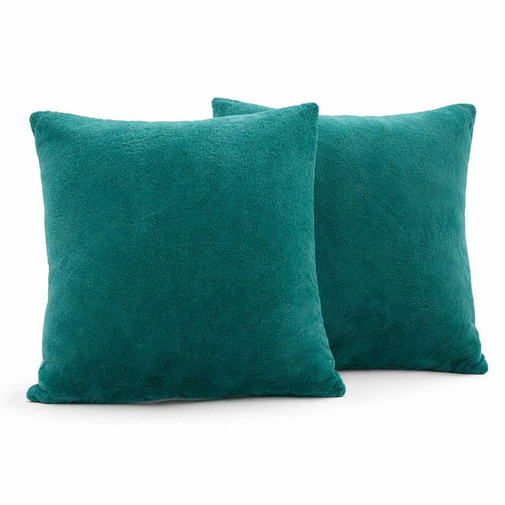 Cheer Collection Set of 2 Microsherpa Decorative Throw Pillows Soft ...