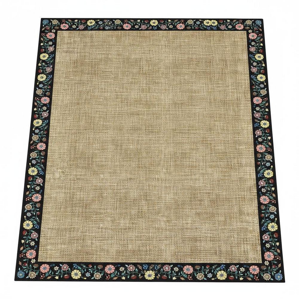 Floral Washable Rug with Non Slip TPR Backing, Soft Non Shedding Low ...
