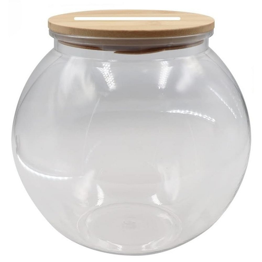 Great Ambitions Large Clear Coin Bank Jar with Slotted Lid,3/4 Gallon ...
