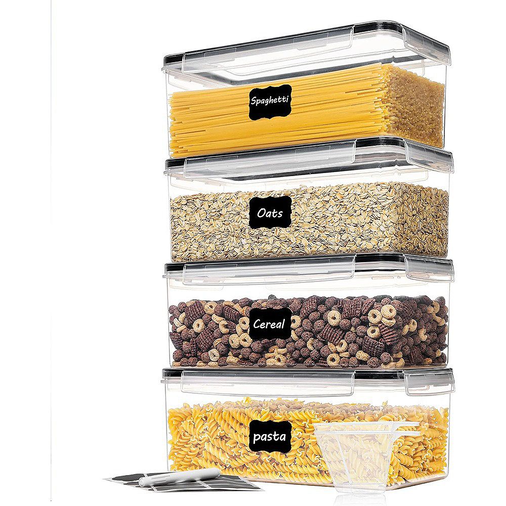 Airtight Kitchen Storage Containers, 4-Pack 3.2L Plastic Pasta ...