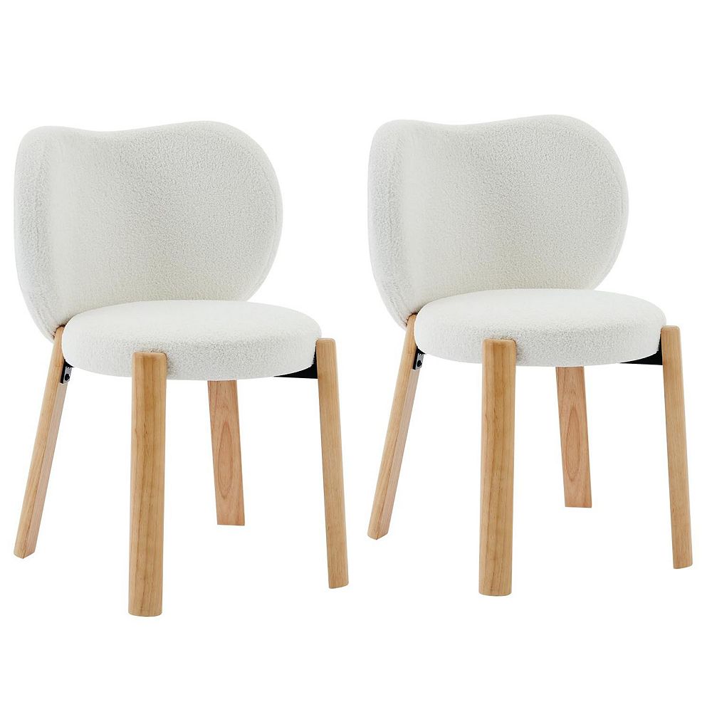 Modern Vanity Stool w/Love-Heart Shaped Backrest,Teddy plush Fabric ...