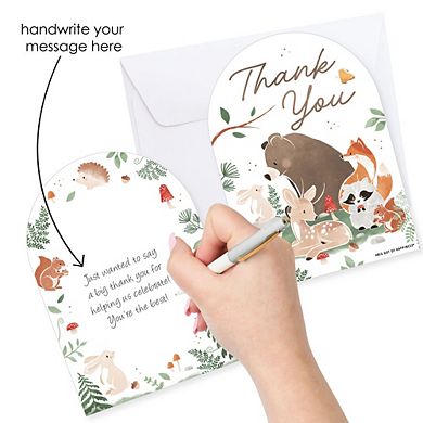 Big Dot of Happiness Woodland Animals Thank You Cards with Envelopes ...