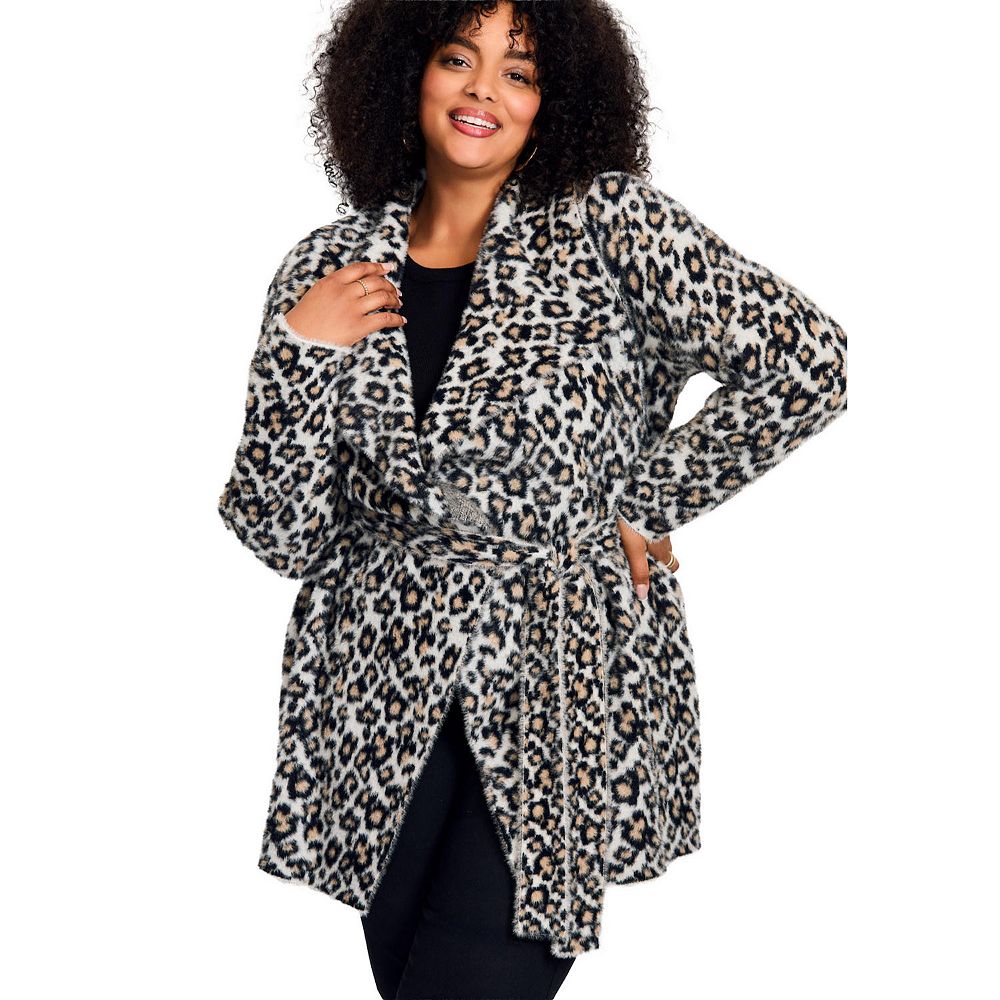 Avenue Women's Plus Size Open Front Coatigan