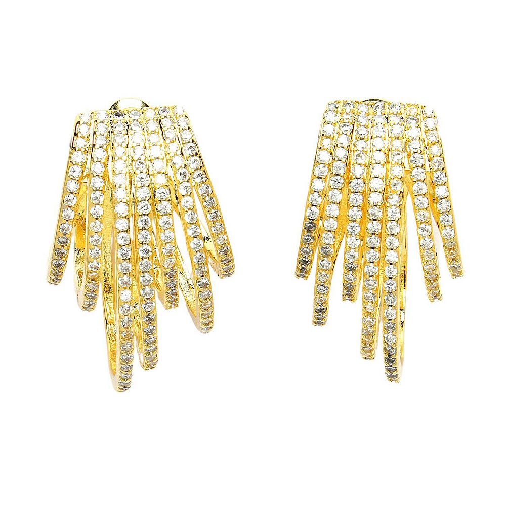 AGP PARIS Diva Collection Cubic Zirconia Fringe Stud Earrings