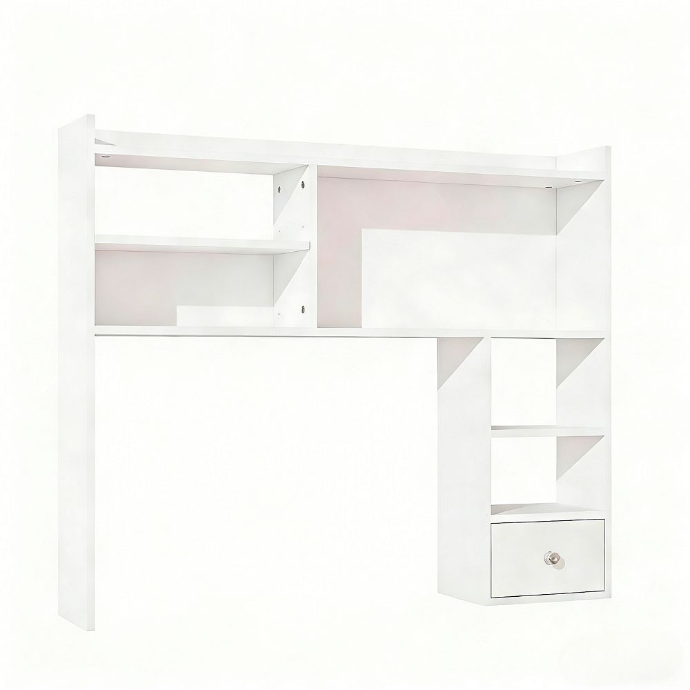 Adjustable 6-Tier Desktop Bookshelf with Drawers for Home Office