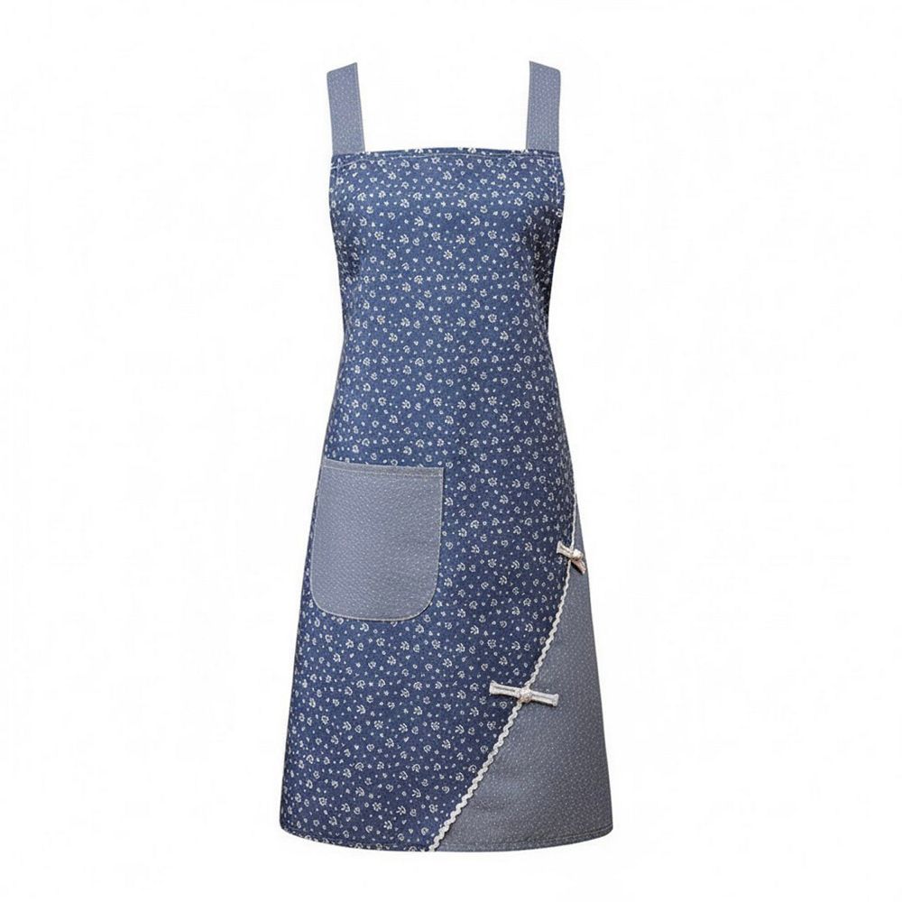 Floral Pattern Kitchen Apron with Adjustable Shoulder Straps Front ...