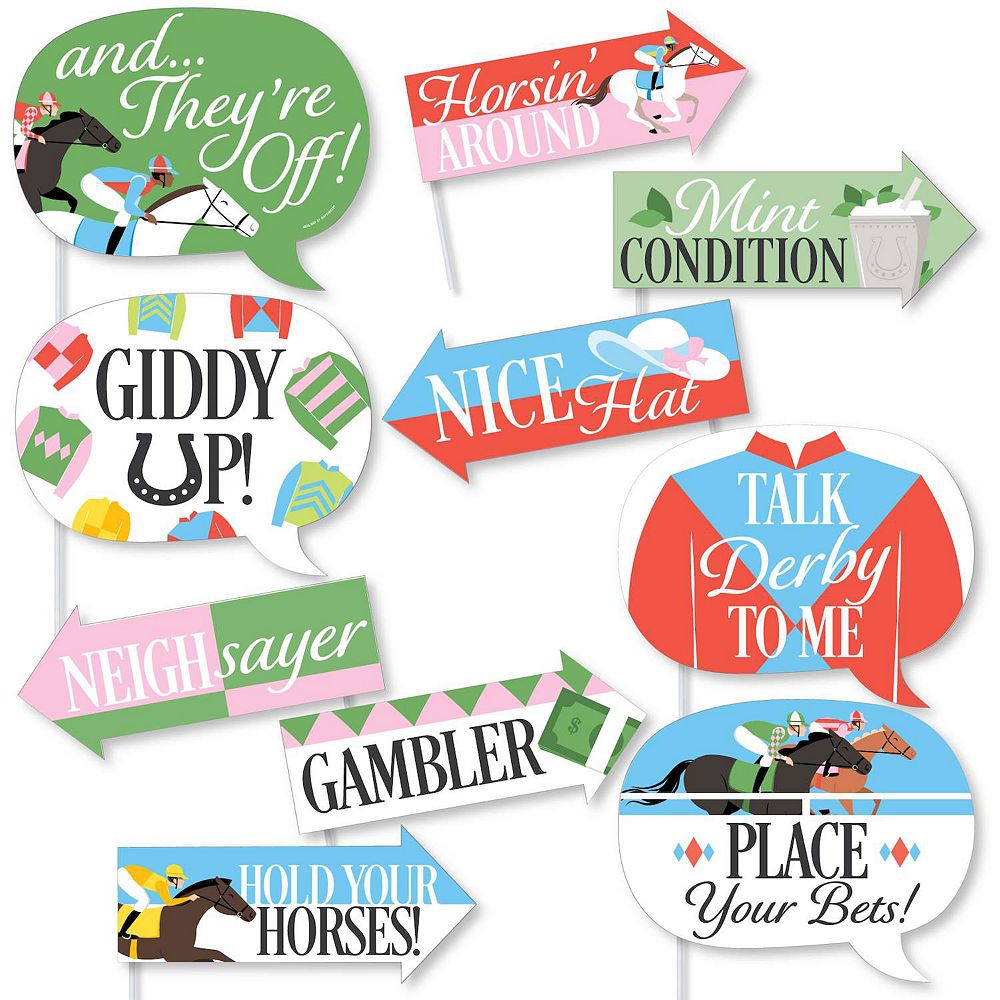 Big Dot of Happiness Funny Derby Horse Race Photo Booth Props Kit- 10 ...